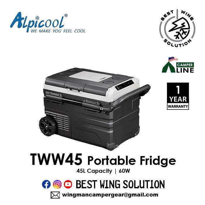 Alpicool TWW45 Portable Fridge 45L 60-Watts Dual Temperature Control ...