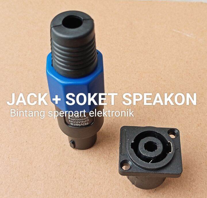 (PAKET SET) JACK SPEAKON BIRU + SOKET JACK SPEAKON TERMINAL SPEAKER ...