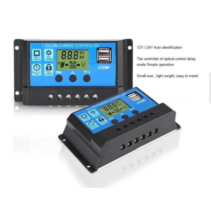YJSS 10A 20A 30A 40A 50A 60A 12V 24V Intelligent PWM Solar Charge Controller. | Lazada PH