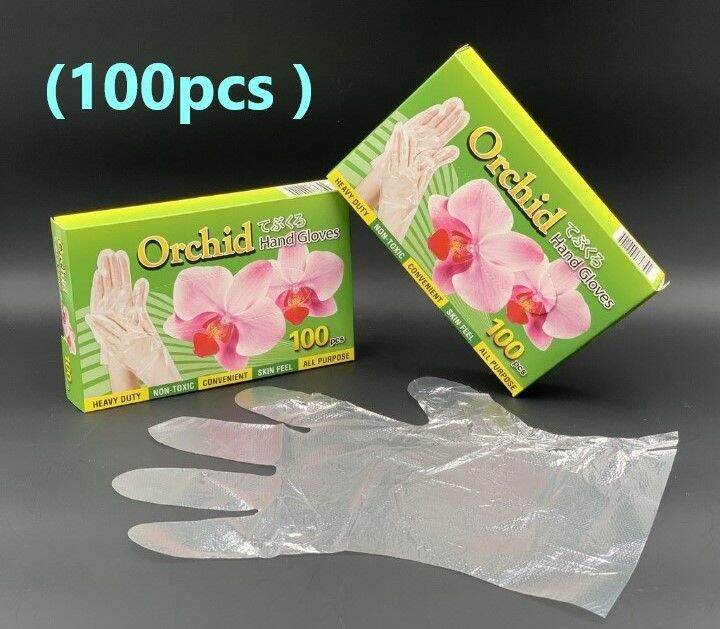 🔥🔥 Orchid Hand Plastic Glove [ Free Size ] HDPE Disposable Glove ...