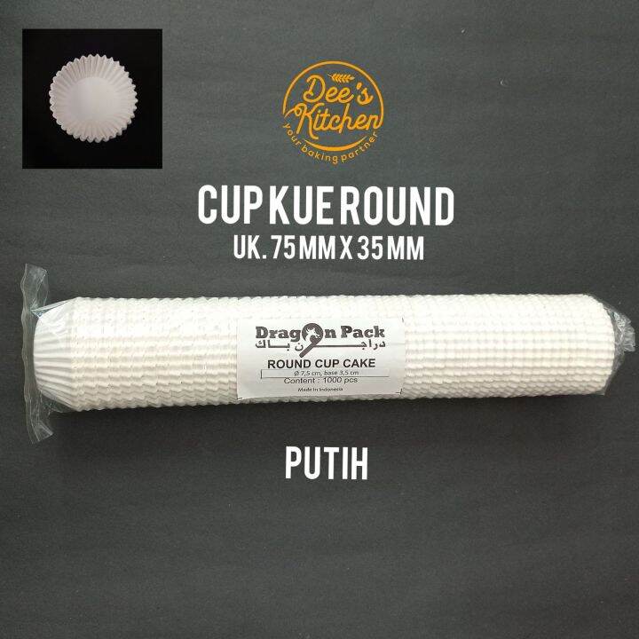 [HALAL] Cup Kue Putih ukuran 75mm x 35mm (MG) 1 Roll | Lazada Indonesia