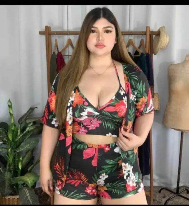 3in1 kimono plussize terno set | Lazada PH