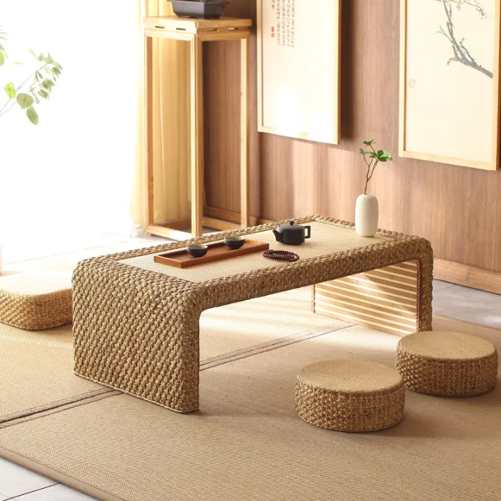 Rattan Tea Table Tatami Low Table Zen Kung Fu Tea Table Balcony Bay ...