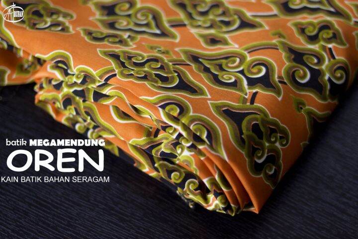 KAIN BATIK MEGAMENDUNG WARNA OREN CERAH ECER METERAN | Lazada Indonesia