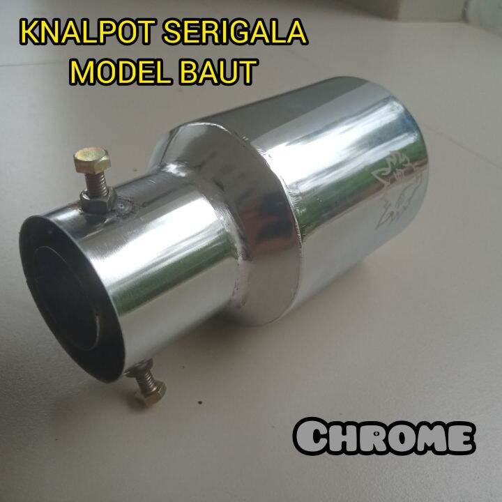kenalpot serigala model baut warna chrome | Lazada Indonesia