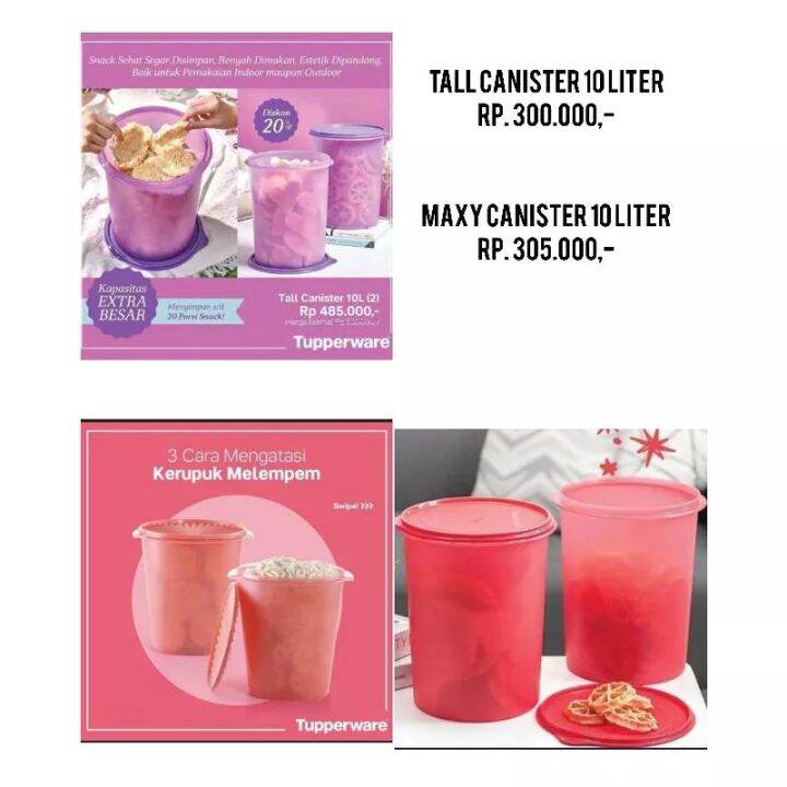 tall canister tupperware ukuran 10 liter harga untuk 1 pcs | Lazada ...