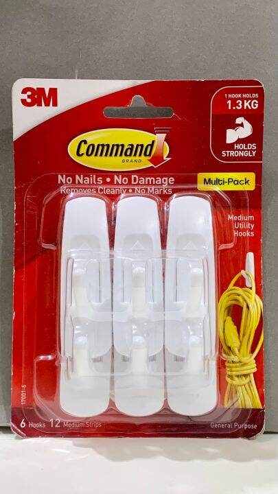 3M Command Utility Hooks - Value Pack (Medium) 6pcs | Lazada PH