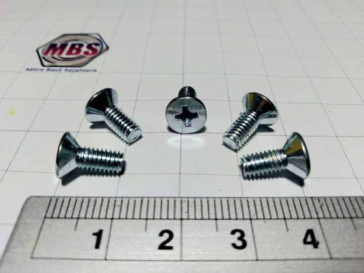 10 Pcs Baut Jf M4 x 10 Galvanis / Sekrup / Skrup Jf M4 x 10 Panjang 1 ...