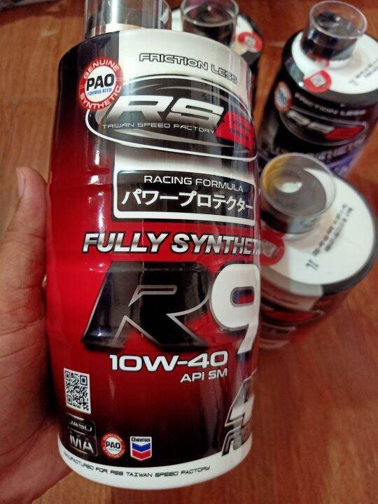 RS8 Genuine Fully Synthetic R9 10w-40 API SM 4T Racing 1Liter(1000ml ...