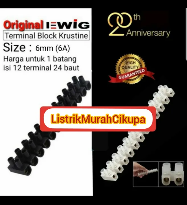 Ewig terminal Krustin Klustin 6mm 6 mm 6A Hitam / Putih | Lazada Indonesia