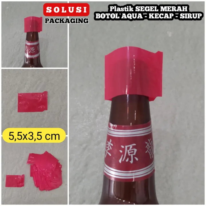 300 PCS PLASTIK SEGEL BOTOL KECAP SIRUP MERAH PLASTIK SHRINK BUNGKUS ...