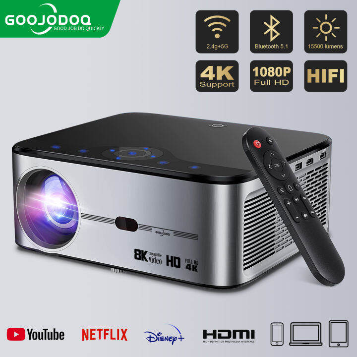 GOOJODOQ Wifi 8k Projector Full HD 1080p 15500 LM Proyector Large ...