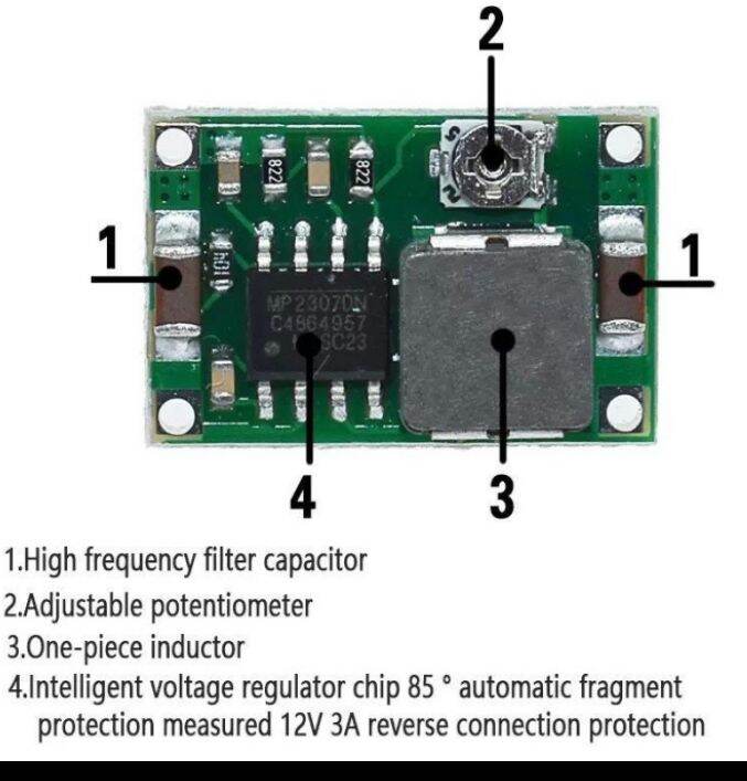 mp2307 mini stepdown 360 step down dc to dc buck regulator adjustable ...