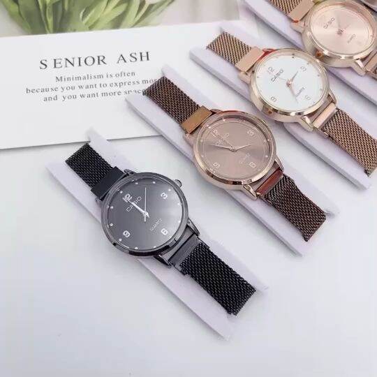 watchtime นาฬิกาข้อมือ ผู้หญิง สายแม่เหล็กปรับได้ตามขนาดข้อมือ ไม่ต้อง ...