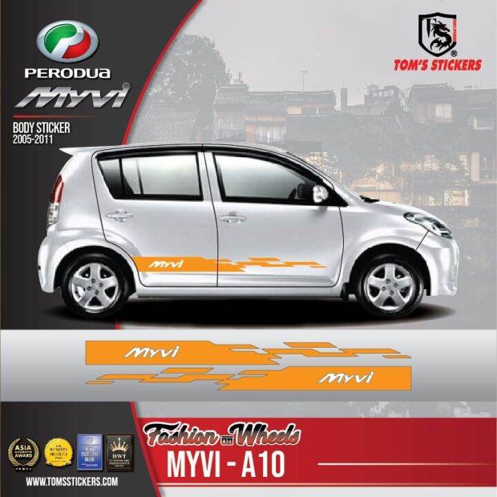 👍👍 PERODUA MYVI CAR BODY STICKER SET MYVI - A10 | Lazada