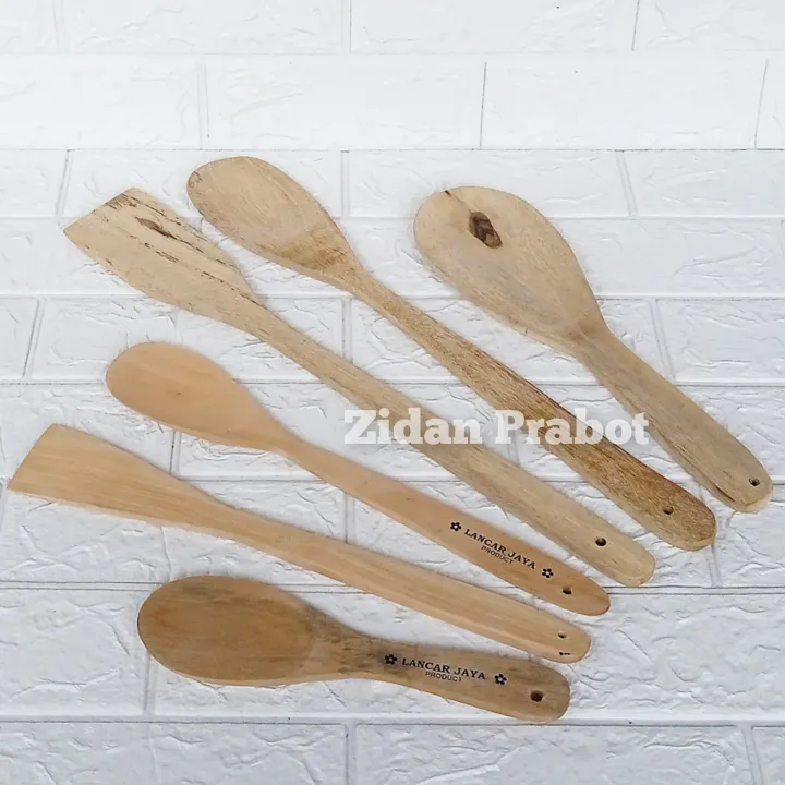 Centong dan Spatula Bahan Kayu / Sutil / Sodet / Galo Ukuran Lengkap ...