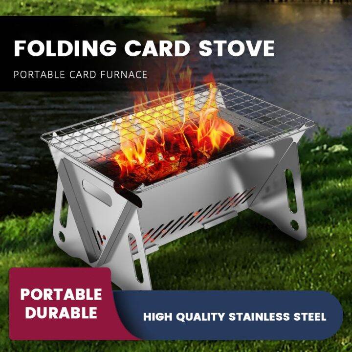 Portable Camping grill Foldable grill BBQ grill stainless stell | Lazada PH