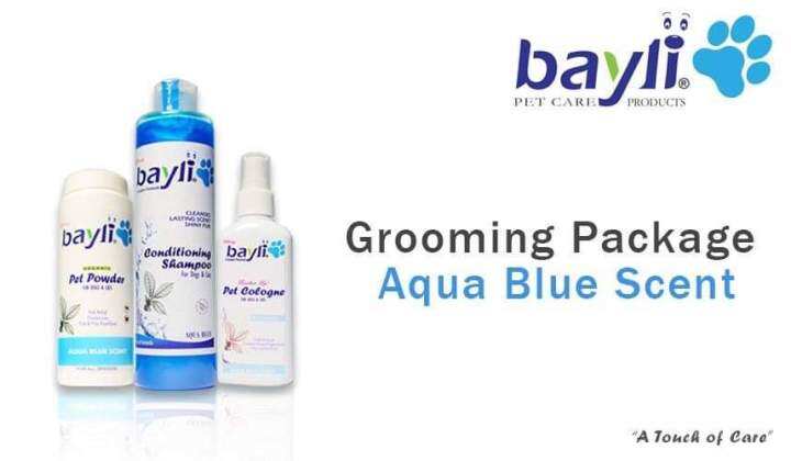 Bayli Pet Grooming Package Aqua Blue Scent Shampoo Cologne Powder ...
