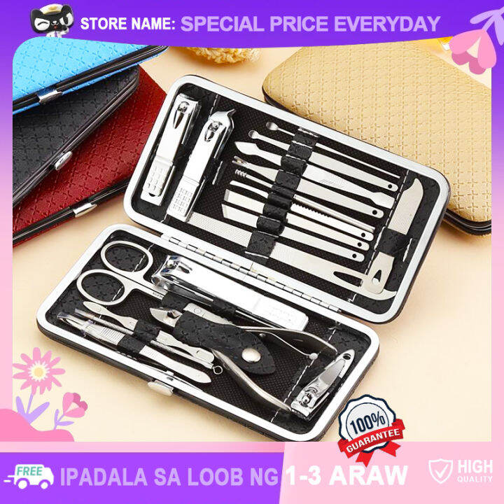 Japanese Original Manicure 19pcs Set with Box Stainless Carbon Steel ...