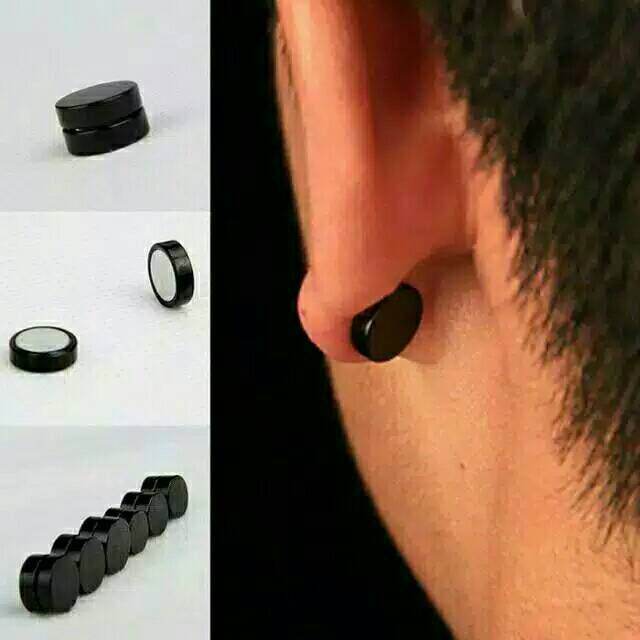 ANTING MAGNET - ANTING TINDIK MAGNET - WARNA HITAM | Lazada Indonesia