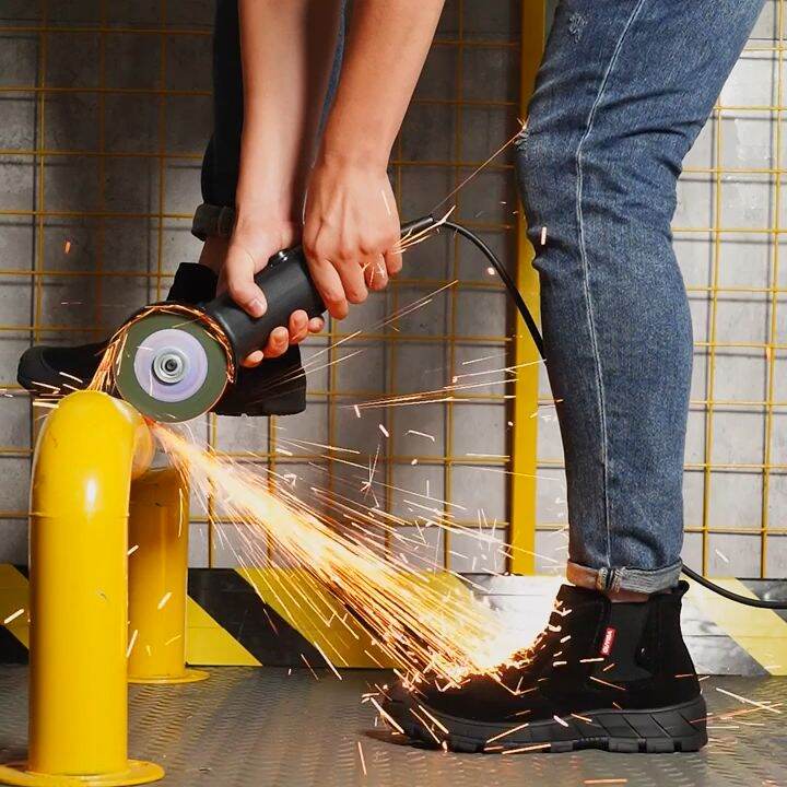 Suede Welder Shoes Men Safety Boots Steel Toe Work Shoes Sneakers Male ...