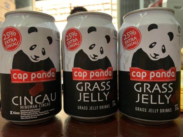 Cincau panda kaleng 1 dus isi 24 / grass jelly drink / minuman cincau ...