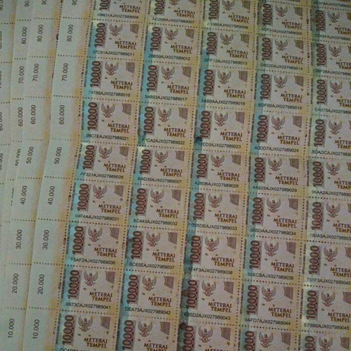 Materai Tempel 10000 Asli Peruri Original | Lazada Indonesia
