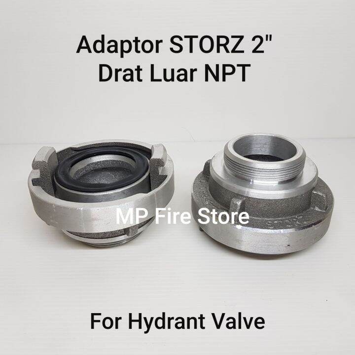 FIRE ADAPTOR STORZ 2 x 2 in DRAT LUAR NPT HYDRANT VALVE ALUMINIUM ...