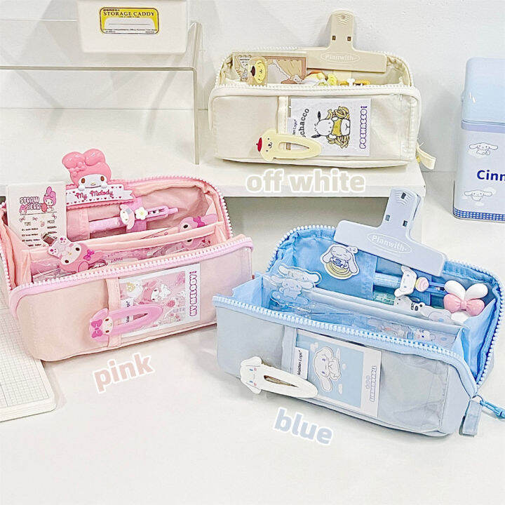Korea style big pencil box organizer bag kotak pensil polos lucu tempat ...