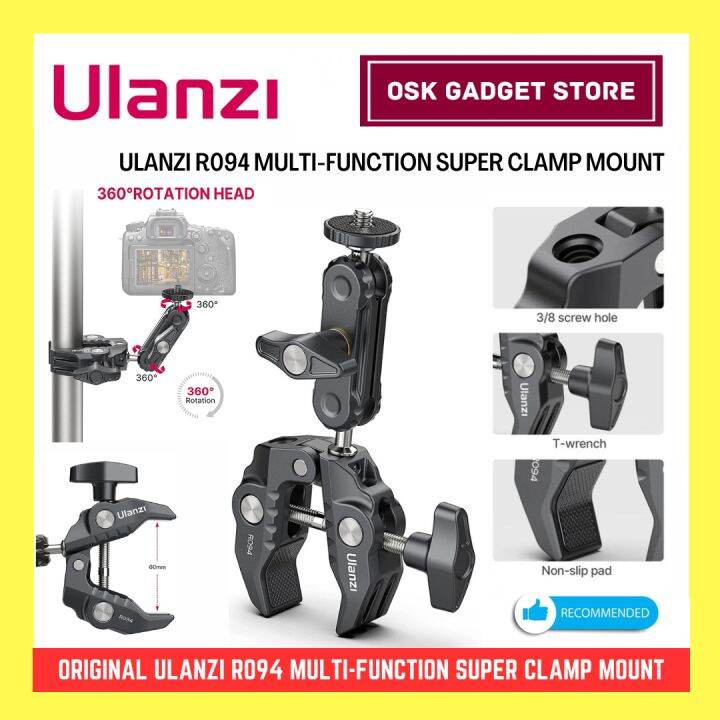 Ulanzi R094 Multi Functional Super Clamp With Two Ball Head Magic Arm ...