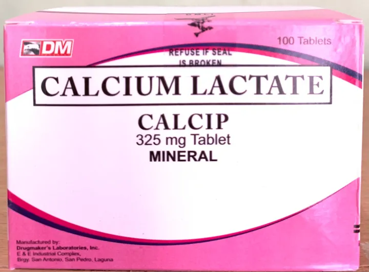 Calcium Lactate Calcip 325mg 100Tablets | Lazada PH