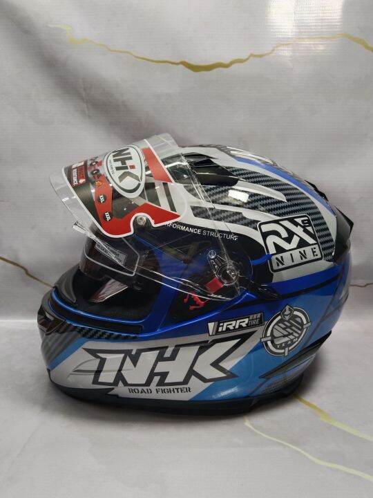 Helem NHK RX 9 Racer X Blue/ Silver Original 100%/ Helm NHK Full Face ...