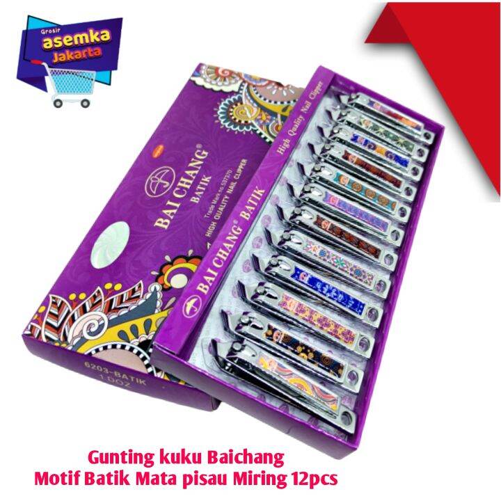 Gunting Kuku Super Tajam Baichang Mata Miring Motif Batik 12pcs ...
