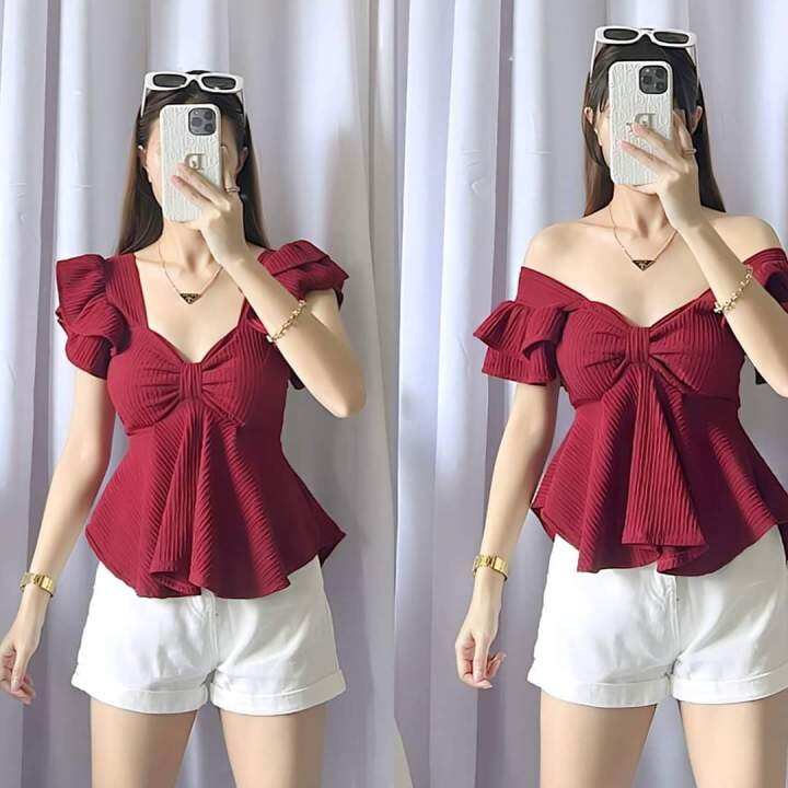 Barbara top | Lazada PH: Buy sell online Blouses with cheap price ...