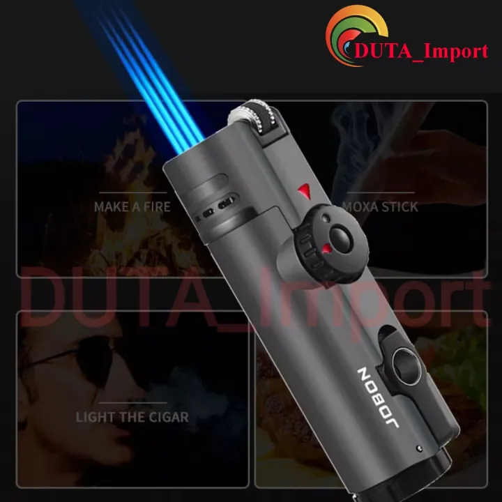 JOBON 4 Jet Blue Flame Lighter Korek Api Gas Roda Lock Mode ZB-321 ...