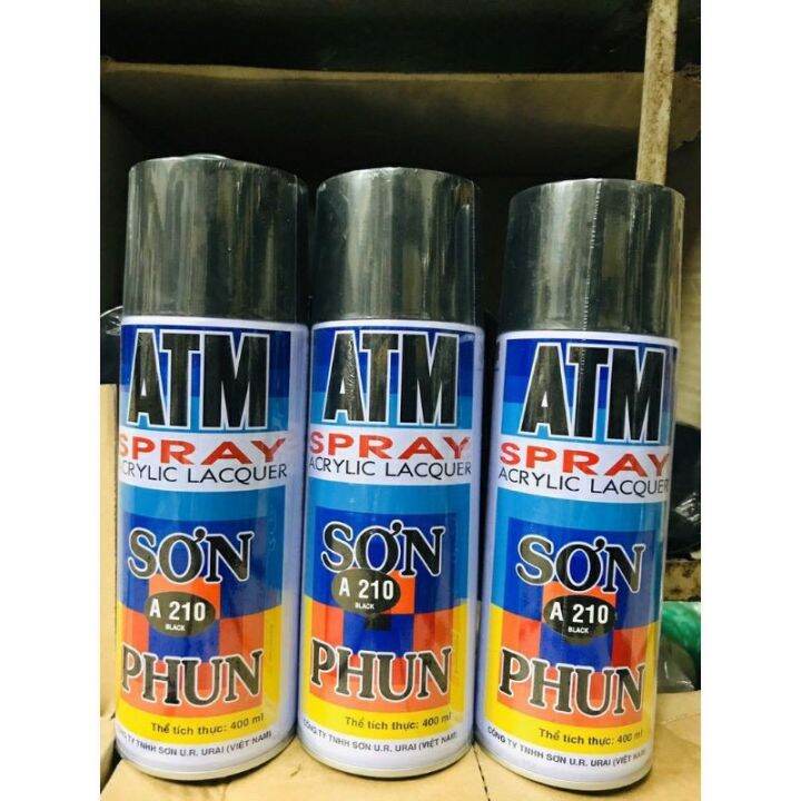 Sơn phun sơn xịt màu đen bóng A210 ATM | Lazada.vn