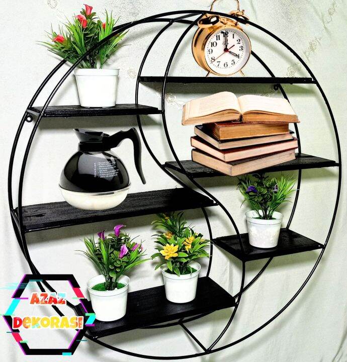 Rak dinding lingkaran, diameter50 dan 60cm, rak dinding tempel hiasan ...