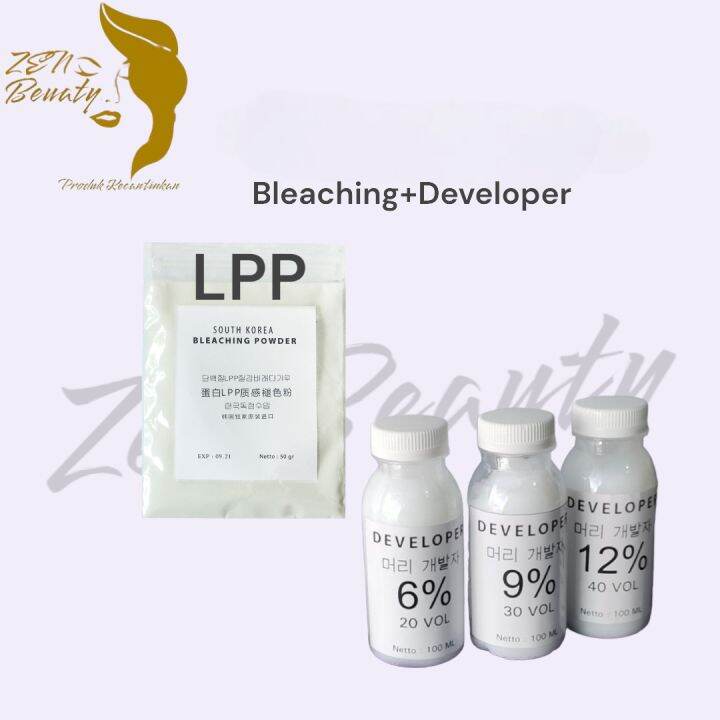 PAKET BLEACH KOREAN Powder 50gr + Developer 100ml | Lazada Indonesia