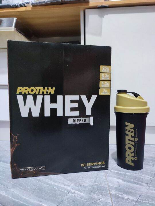 PROTHIN WHEY RIPPED 151 SACHET (10LBS) milk choco WITH FREE SHAKER OR ...