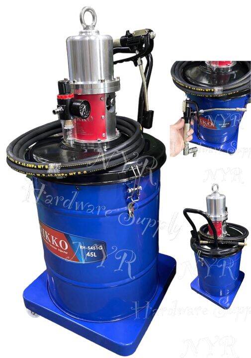 NIKKO 45L HIGH PRESSURE AIR GREASE PUMP INJECTOR RH5451-G / Air Grease ...