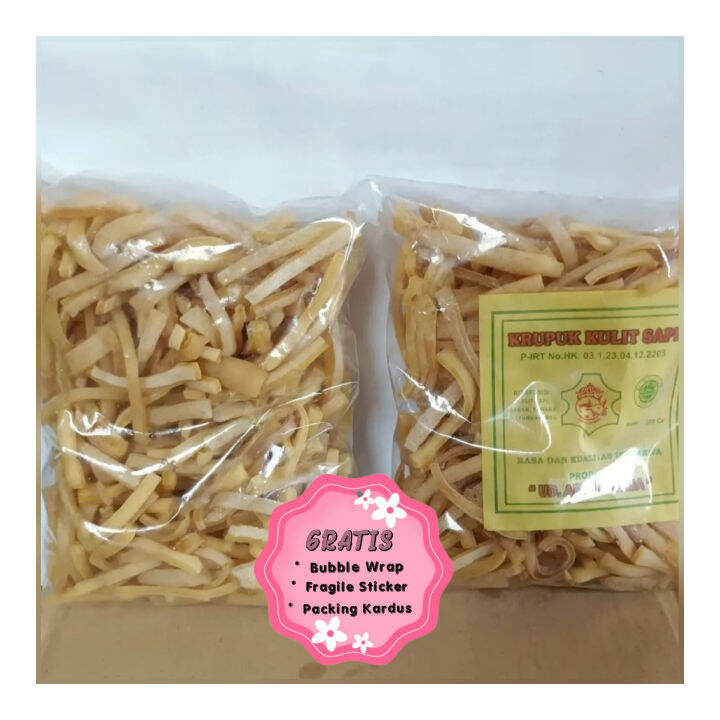 Rambak kulit cap raja sapi 250 gram kerupuk kulit sapi mentah krecek ...
