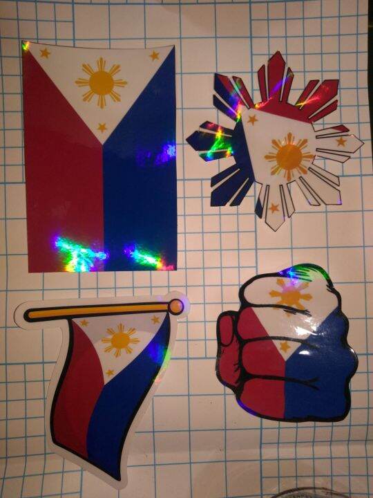Philippine Flag Sticker Holographic for Motorcycle, Tricycle ...