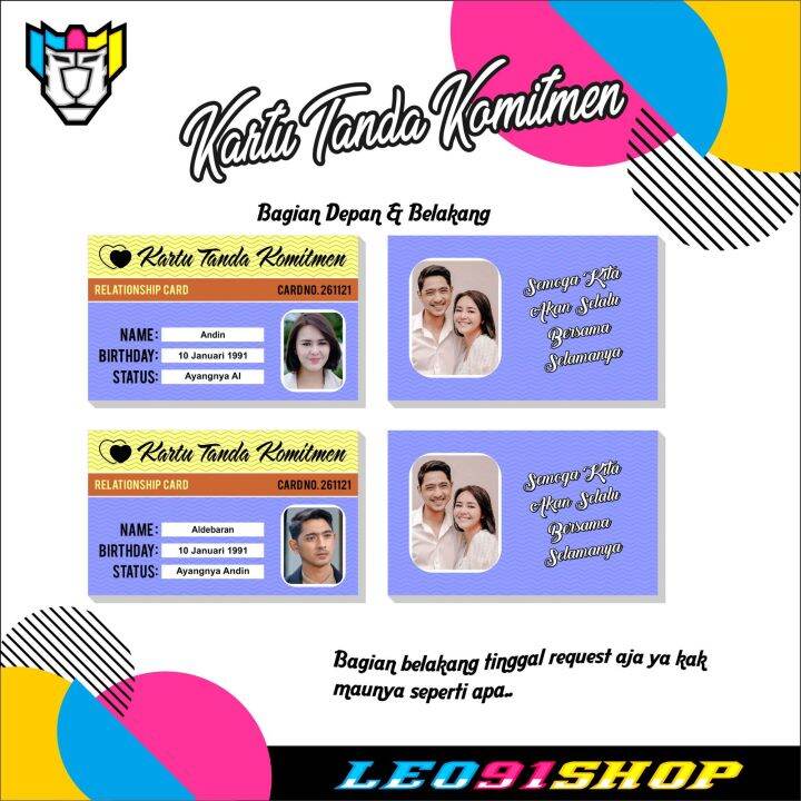 Id card kartu pacaran kartu komitmen kartu member kartu anggota ...