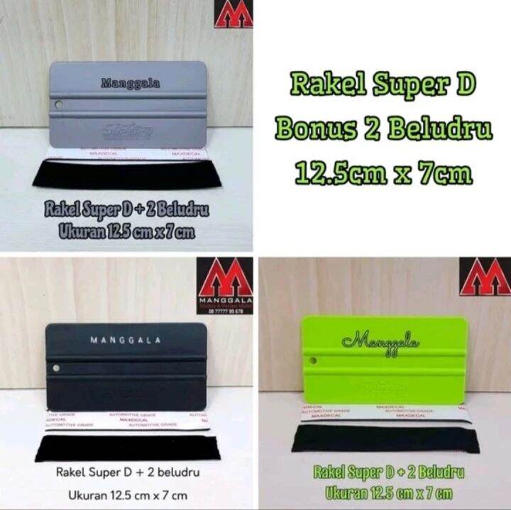 Rakel Kape Scraper Alat Pasang Sticker Kaca Film Super D + 2 Beludru ...