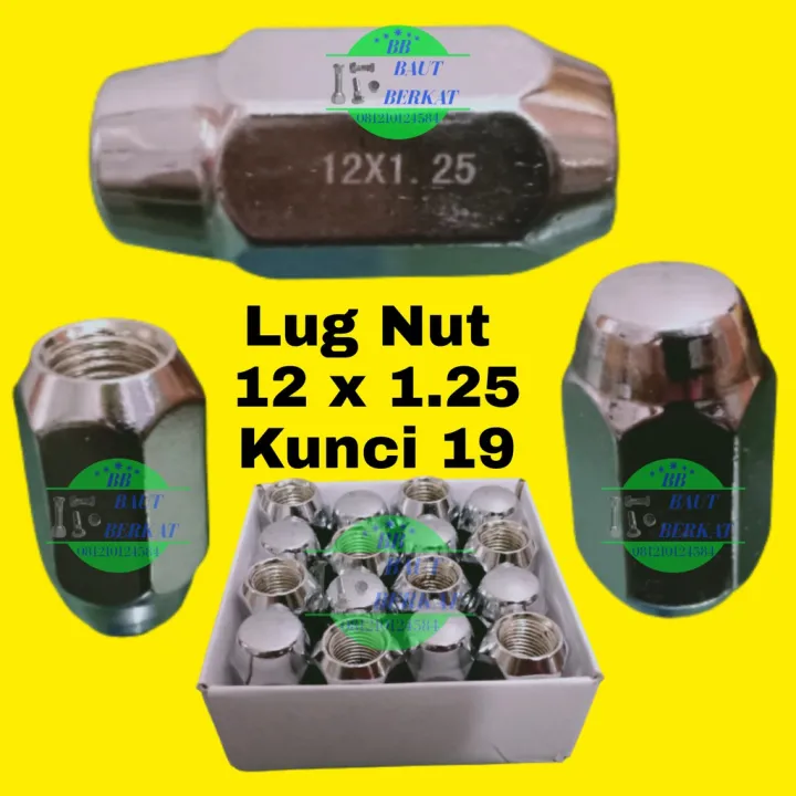 ISI 10 PCS mur racing 12x1.25 kunci 19 mur roda racing 12x1.25 kunci 19 ...