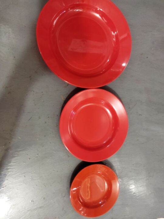 Piring Merah Melamin tebal | Lazada Indonesia