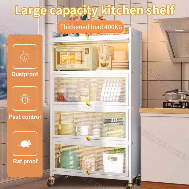[In stock]3/4/5layer Kitchen Racks Organizer Storage Rack Shelf Flip ...
