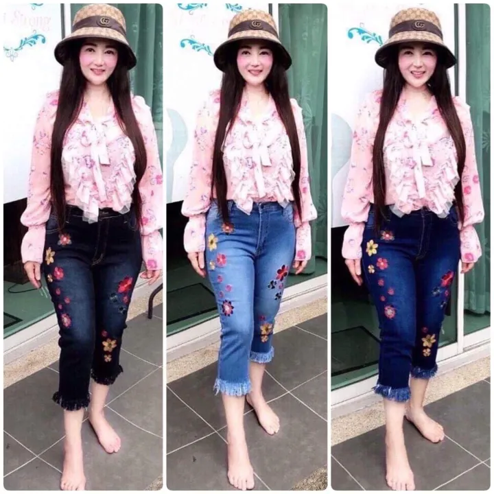 ยีนส์ยืดปักต์RAZE’(6ส่วนยาว26นิ้ว) | Lazada.co.th