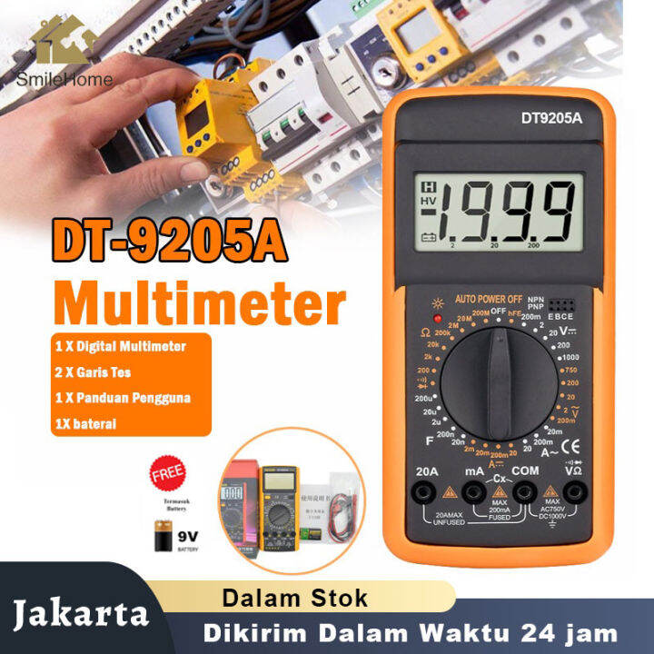 Multimeter Digital DT9205A - Alat Pengukur Daya / Avometer Digital Multimeter - Meter DC/AC Volt ...