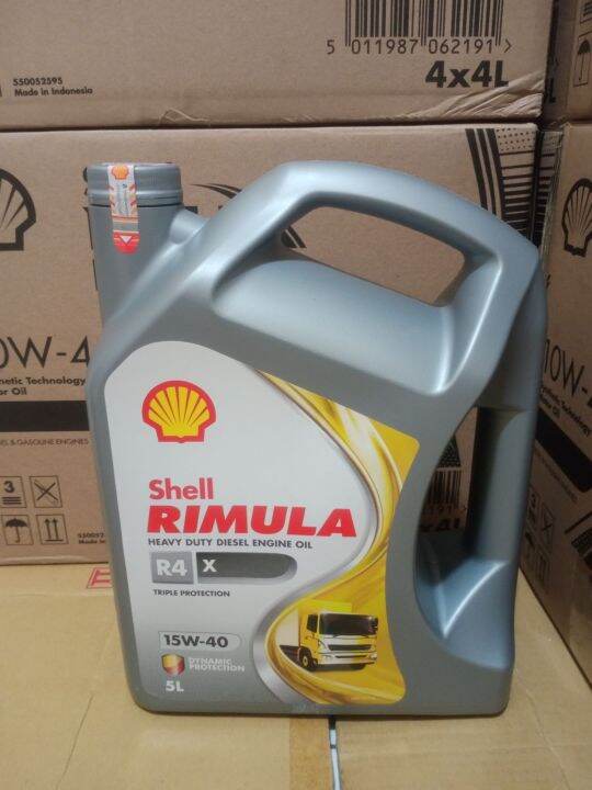 oli mobil Shell rimula r4 sae 15w40 kemasan galon 5L | Lazada Indonesia